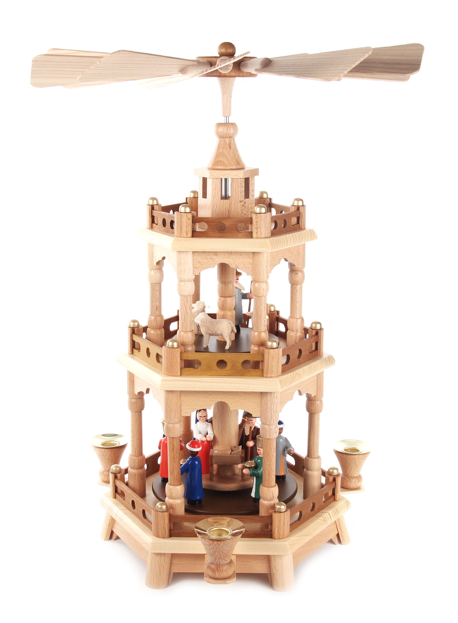 085/015/1 - Two Tier Nativity Pyramid – Frankenmuth Clock & German Gift Co.