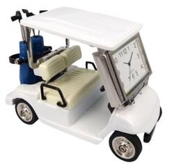 C3570WH - White Golf Cart Mini Clock – Frankenmuth Clock & German Gift Co.