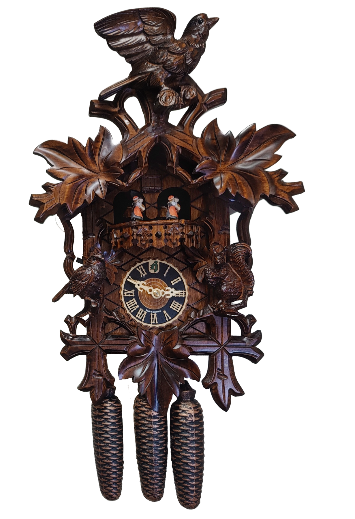 KU8334M - 8 Day Musical Cuckoo Clock with 2 Birds & Squirrel ...