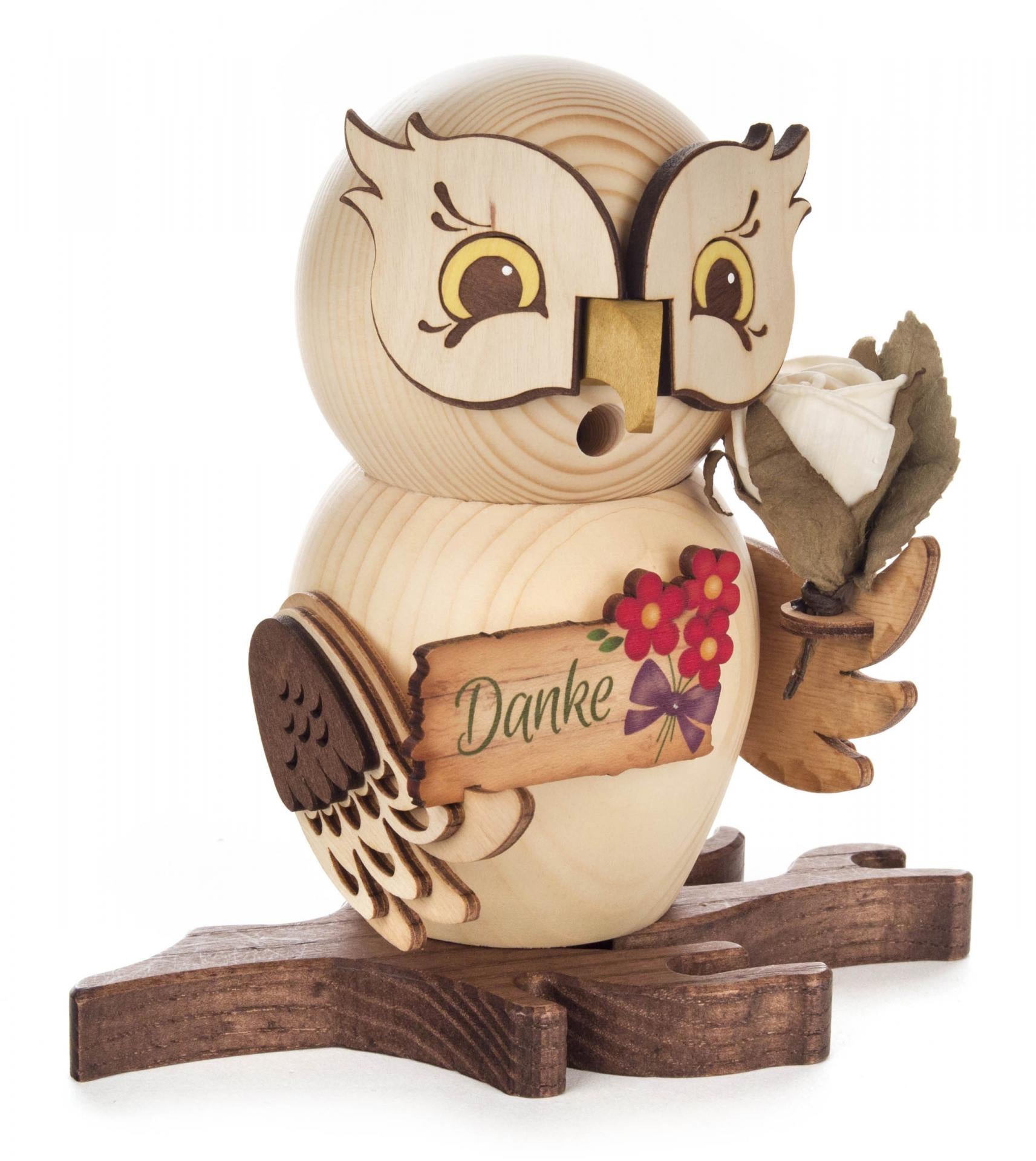 146/1670/24 - Smoker - Owl with "Danke" Sign – Frankenmuth Clock ...