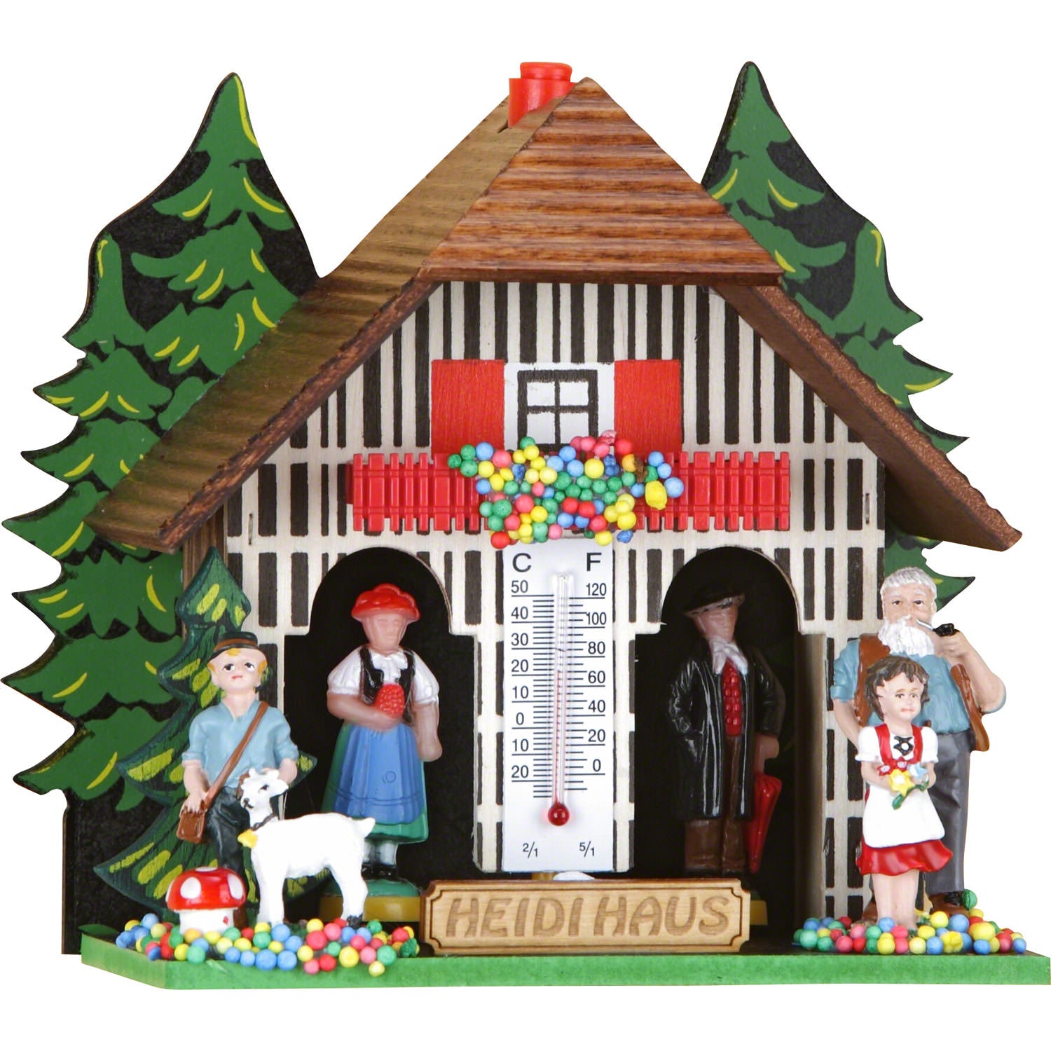 832 - Weatherhouse with Heidi Scene – Frankenmuth Clock & German Gift Co.