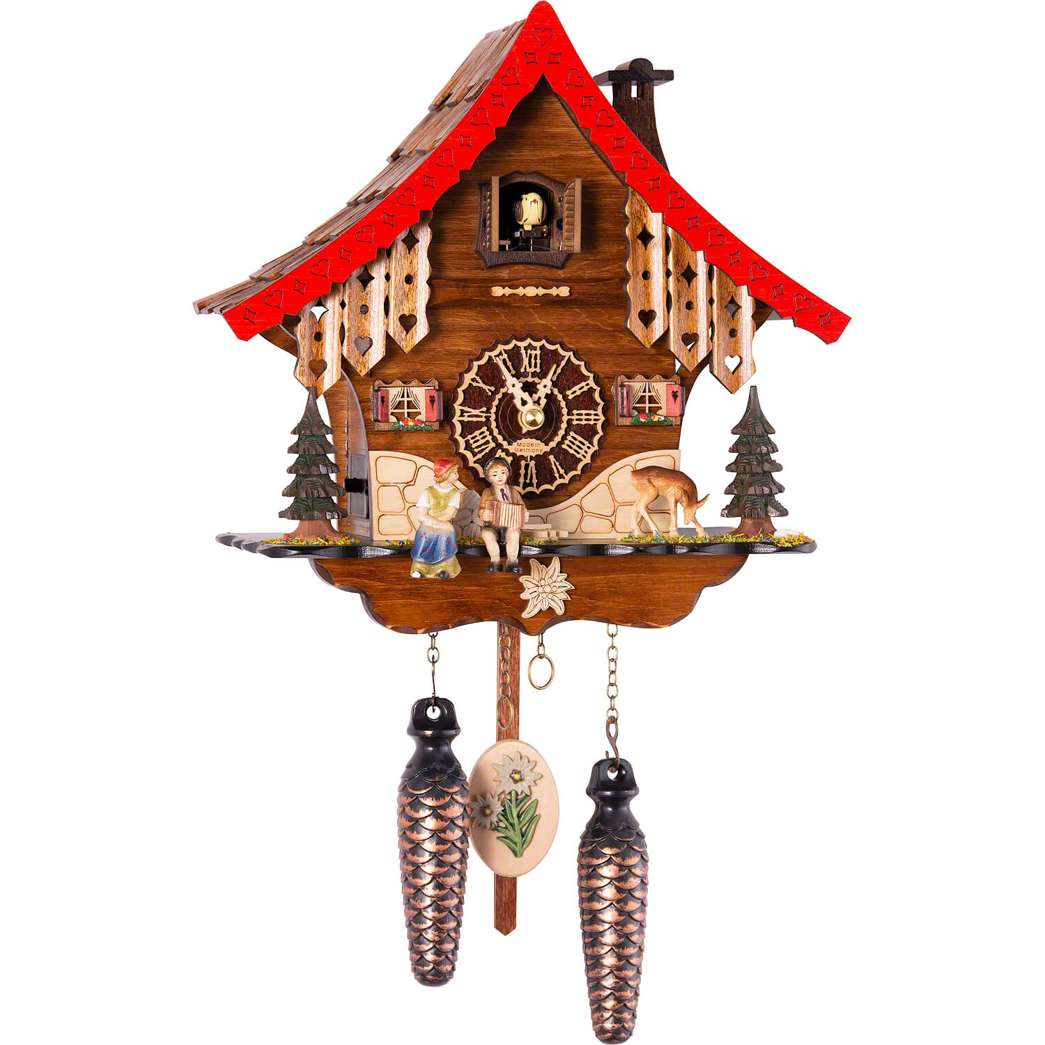 KU4286QM - Quartz Musical Chalet with Lovers & Deer – Frankenmuth Clock ...