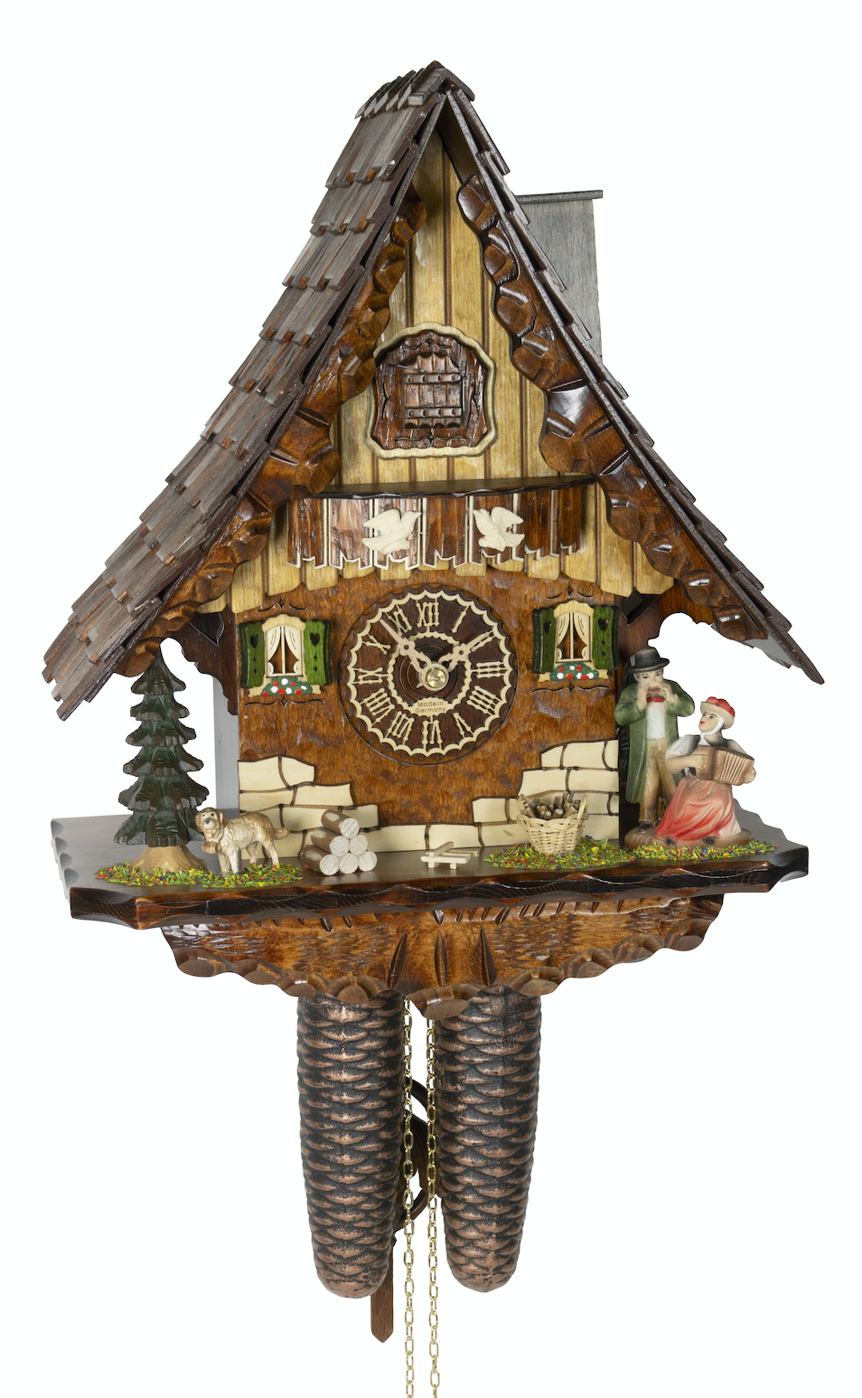 KU8517 - 8 Day A-Frame Chalet with Musicians & Dog – Frankenmuth Clock ...