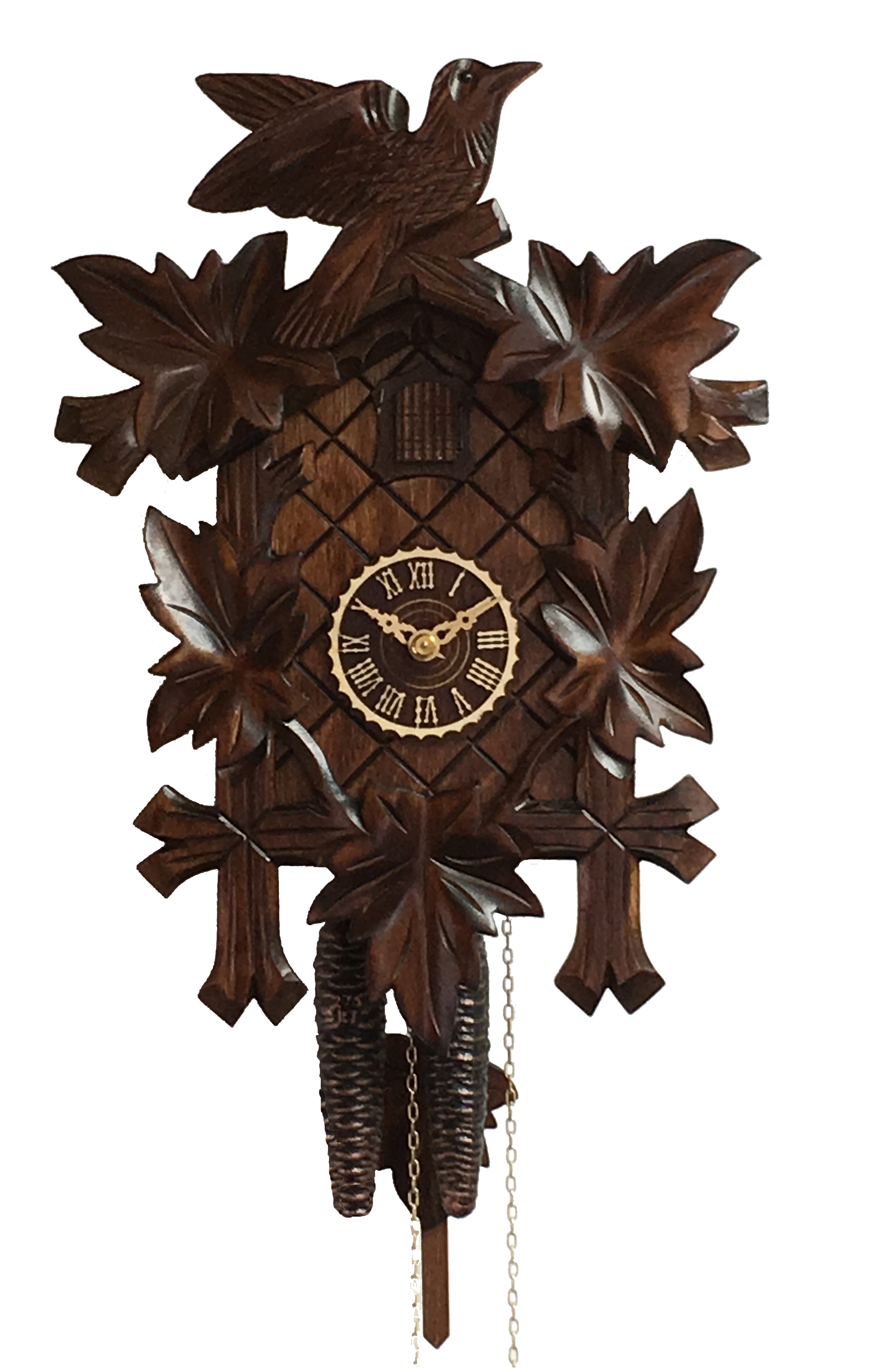 German Cuckoo Clock Traditional Black Forest Cuckoo Clock With 5 Leaves ...