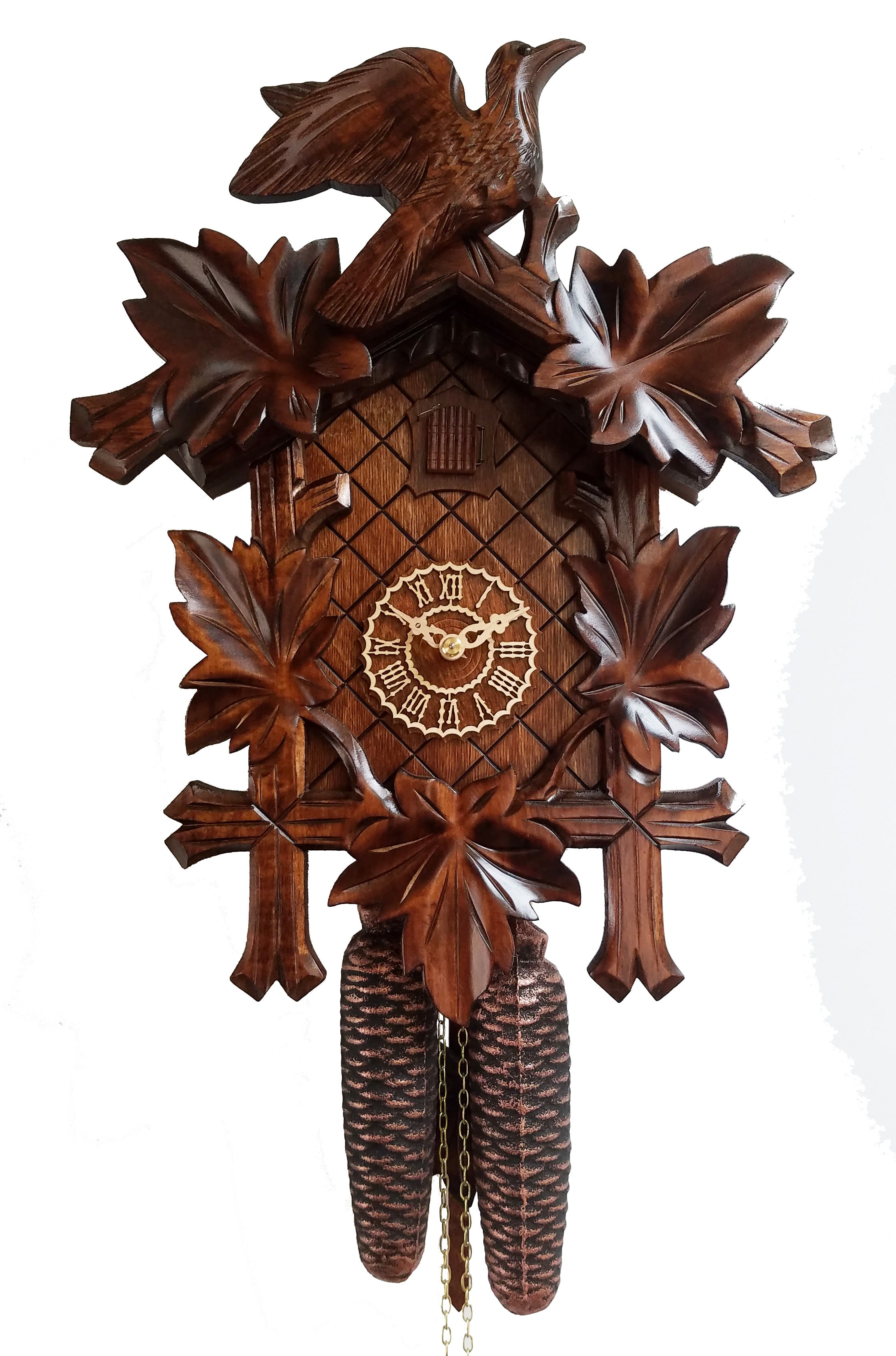 KU81004nu - 8 Day 5 Leaf 1 Bird Cuckoo Clock – Frankenmuth Clock ...